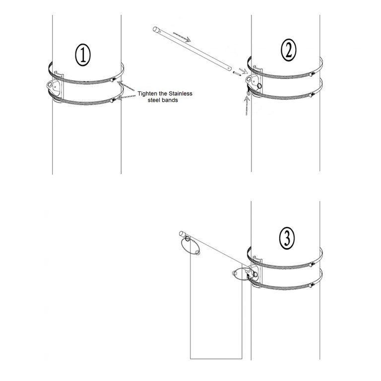 Light Pole and Wall Flag Bracket Kit 55 Deg – Anders Displays
